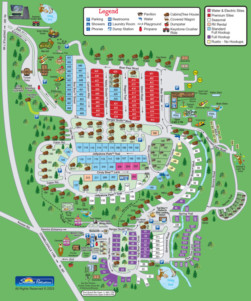 Camp Map – Yogi Bear's Jellystone Park™ in Mill Run