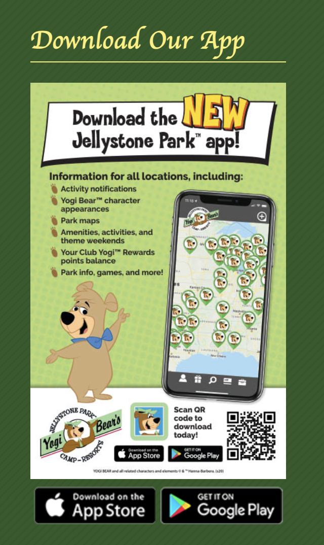 Yogi Bear's Jellystone Park™ Mill Run Campground Map | PA